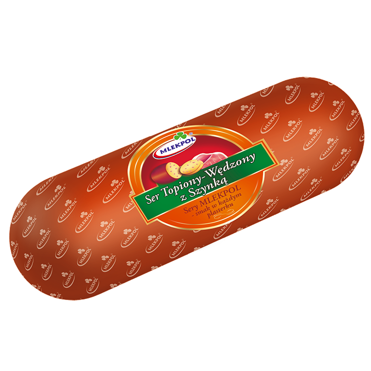 Smoked processed cheese with ham, cylinder – Mlekpol